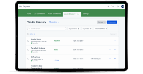 Bid Express Vendor FAQs | Infotech